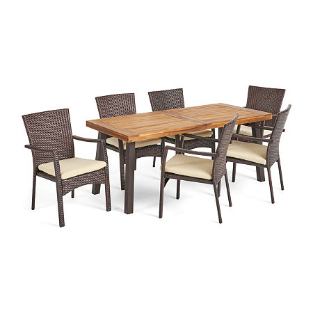Click here for 7-pc. Cushioned Rectangular Dining Set  One Size... prices