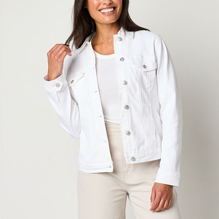Gloria Vanderbilt Womens Amanda Classic Denim Jacket - Vintage White
