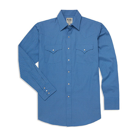 Click here for Ely Cattleman Mini Geo Print Mens Long Sleeve West... prices