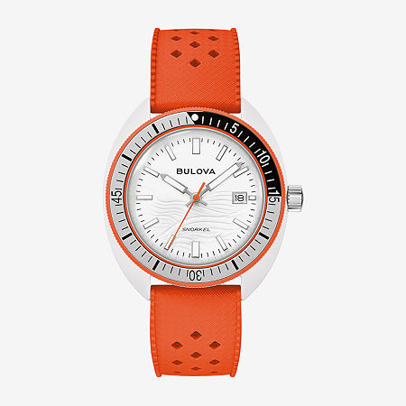 Click here for Bulova Mens Snorkel Orange Hnbr Rubber Strap Watch... prices