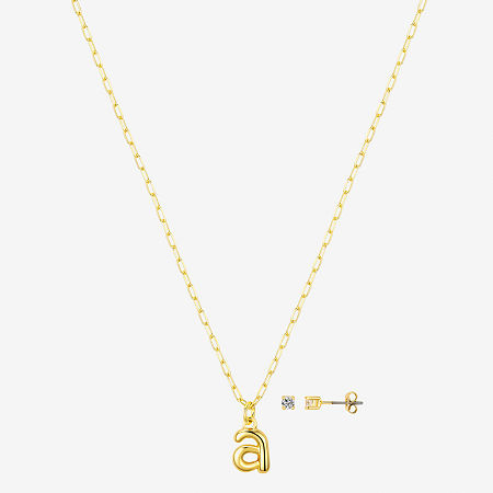 Click here for Bijoux Bar Delicates Gold Tone Initial Womens 2-pc... prices