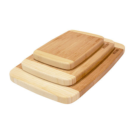 Joyce Chen Burnished 3-Pc. Bamboo Cutting Board - Natural