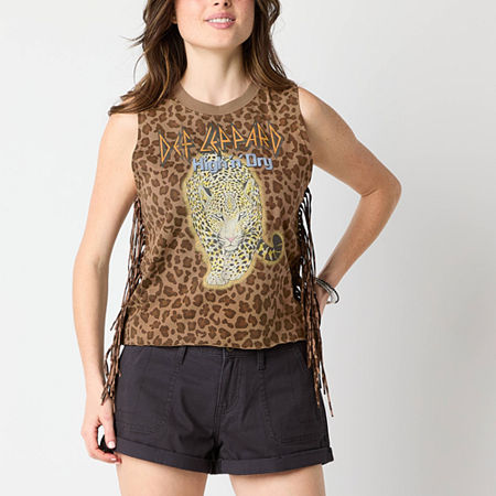 Click here for New World Def Leppard High N Dry Fringe Tank Women... prices