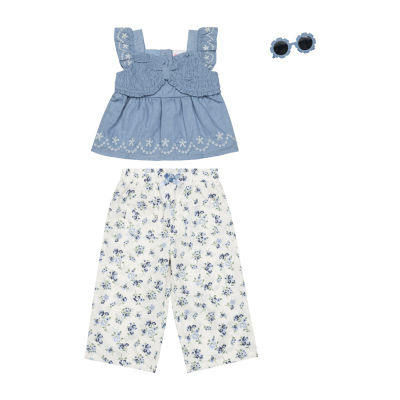 Little Lass Toddler Girls 3-pc. Pant Set, Color: Blue - JCPenney