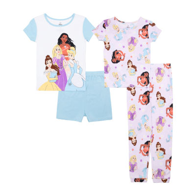 Disney Collection Little & Big Girls 4-pc. Princess Pajama Sets, Color ...