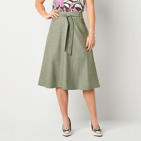 Click here for Liz Claiborne Womens Belted Wrap Skirt  6  Green prices