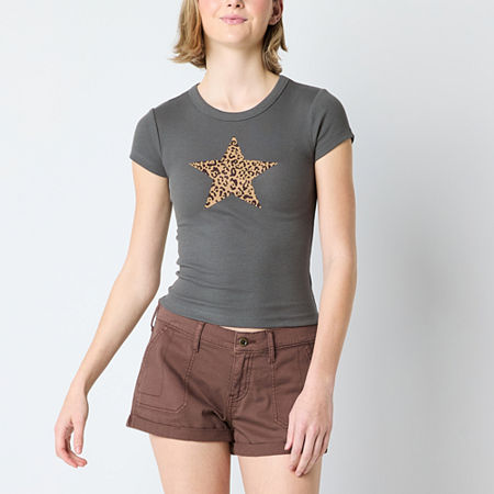 Click here for Arizona Womens Crew Neck Short Sleeve Juniors Grap... prices