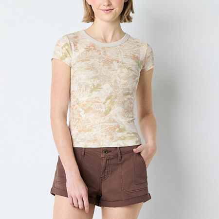 Click here for Arizona Womens Crew Neck Short Sleeve Juniors Grap... prices