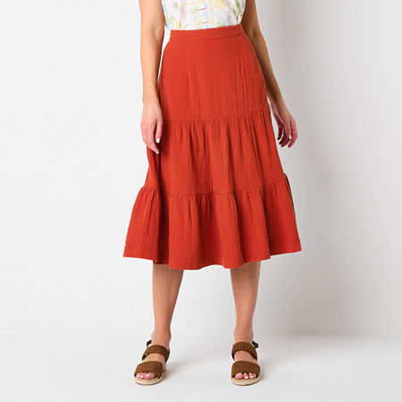 Click here for St. Johns Bay Womens Maxi Skirt  Large  Red prices