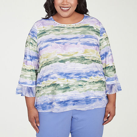 Click here for Alfred Dunner Santa Fe Womens Plus Crew Neck 3/4 S... prices