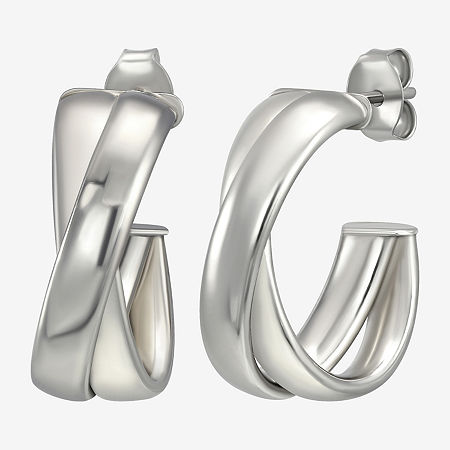 Click here for Womens Sterling Silver Hoop Earrings  One Size  Wh... prices