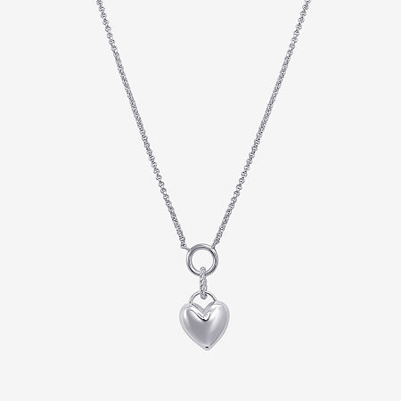 Click here for Womens Sterling Silver Heart 18 Inch Pendant Neckl... prices