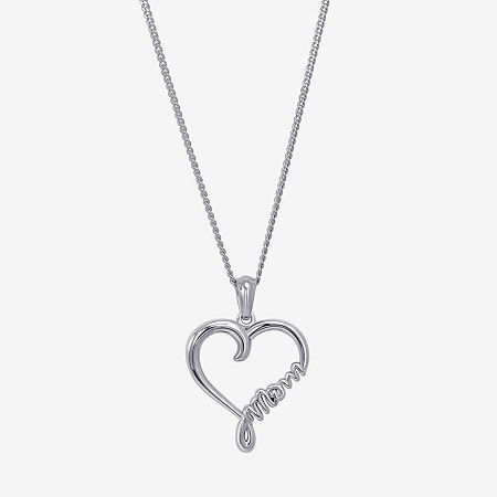 Click here for Womens Sterling Silver Heart 18 Inch Pendant Neckl... prices