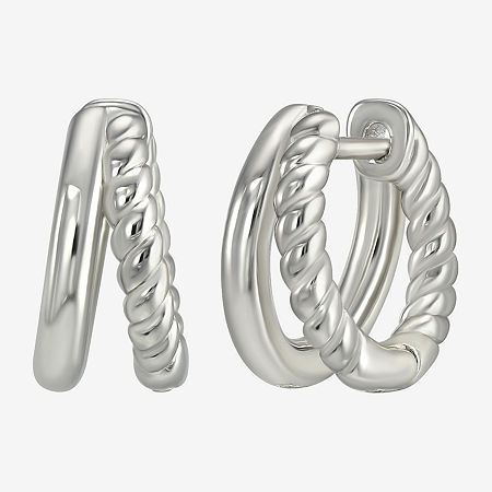 Click here for Womens Sterling Silver 12.2mm Hoop Earrings  One S... prices