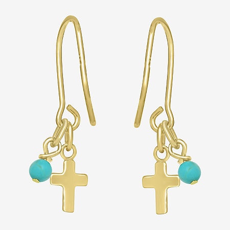 Click here for Silver Treasures 14K Gold Over Silver Cross Drop E... prices