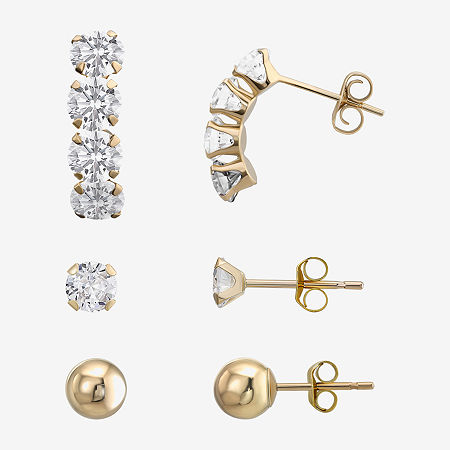 Click here for Womens Lab Created Cubic Zirconia 10K Gold Ball 3... prices