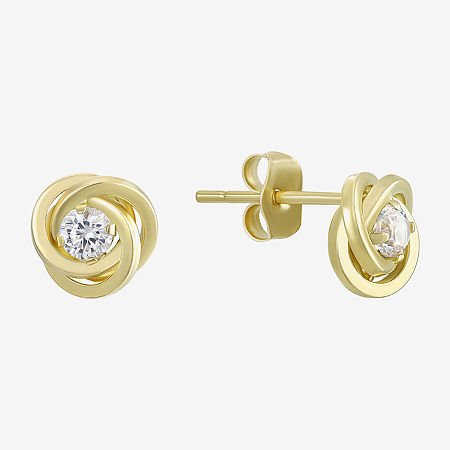 Click here for Cubic Zirconia Love Knot Earrings 14K Gold  One Si... prices