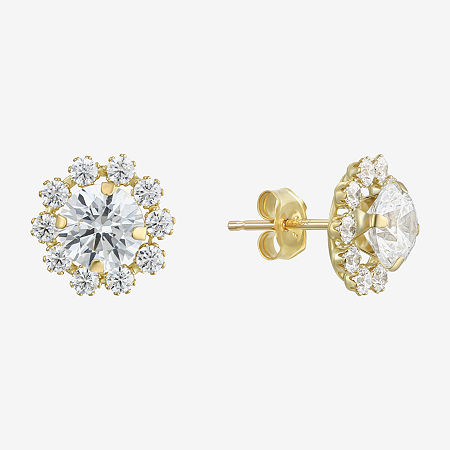 Click here for Cluster Flower Cubic Zirconia Stud Earrings 14K Go... prices