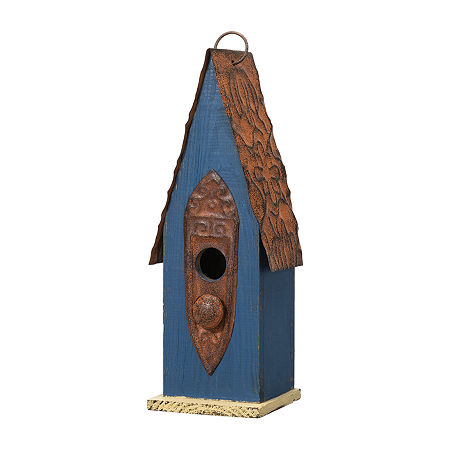 Click here for Glitzhome 13.25 Retro Blue Distressed Bird House... prices