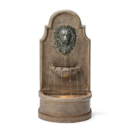 Click here for Glitzhome 31.75 3-Tier Lion Head Resin Outdoor Fou... prices
