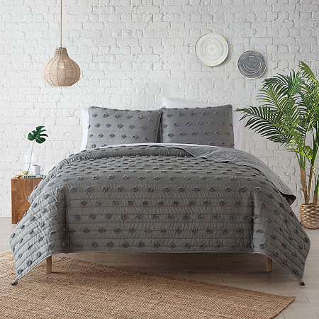 Click here for Mudd Eyelash Quilt Set  One Size  Gray prices
