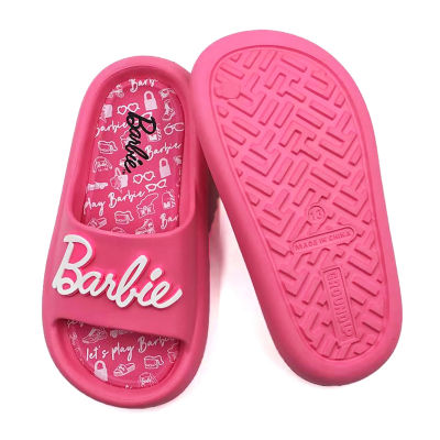 Ground Up Barbie Little & Big Girls Slide Sandals, Color: Pink - JCPenney