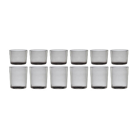 Oneida Stackables Smoke Drinkware  Set of 12 - Taupe  Gray and Smoke