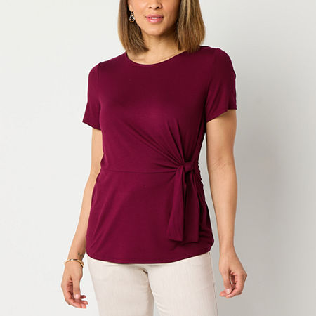 Click here for Liz Claiborne Womens Round Neck Short Sleeve Blous... prices