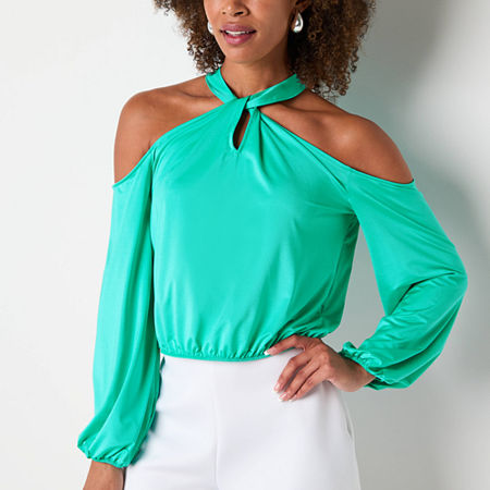Click here for Bold Elements Womens Keyhole Neck Long Sleeve Blou... prices