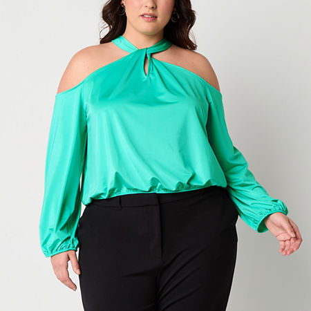 Click here for Bold Elements Womens Keyhole Neck Long Sleeve Plus... prices