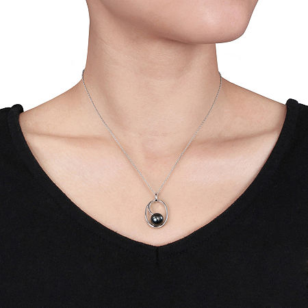 Click here for Genuine Black Tahitian Pearl Sterling Silver Penda... prices