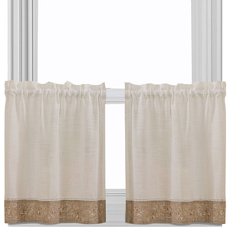 Click here for Oakwood 2-pc. Rod Pocket Window Tier  One Size  Wh... prices