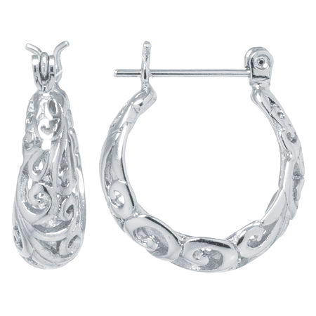 Click here for Silver Reflections Pure Silver Over Brass Hoop Ear... prices