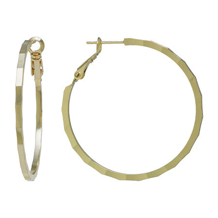 Click here for Silver Reflections 24K Gold Over Brass Hoop Earrin... prices