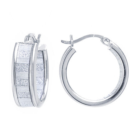 Click here for Silver Reflections Womens 20mm Hoop Earrings  One... prices