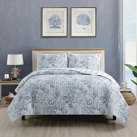 Click here for Richmond Park Cabana Coral 3-pc. Quilt Set  One Si... prices