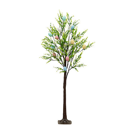 Click here for Nearly Natural 4ft Easter Egg Twig With Greens Lig... prices