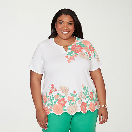 Click here for Alfred Dunner Womens T-Shirt  2x  Orange prices