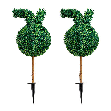 Click here for Nearly Natural 2-pc. 2ft Bunny Boxwood Topiary Wit... prices