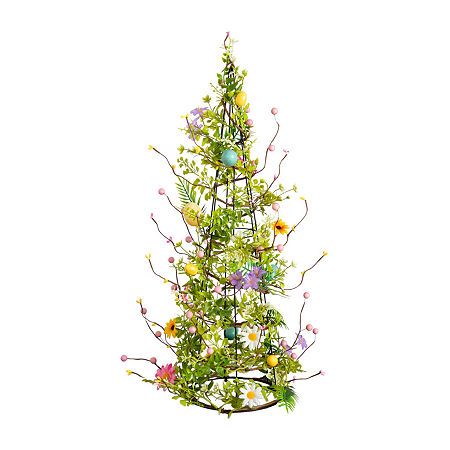 Click here for Nearly Natural 24 Cone With Wild Flowers And Mini... prices