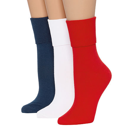 Click here for Mixit Womens 3 Pair Turncuff Socks  4-10  Blue prices