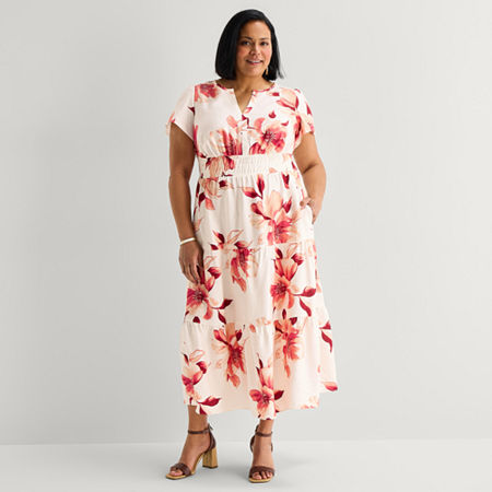 Click here for Liz Claiborne Womens Plus Short Sleeve Floral Midi... prices