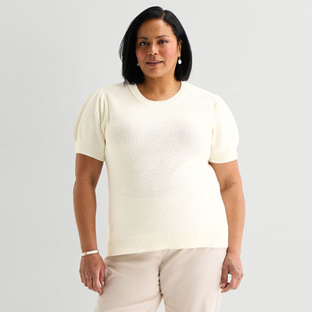 Click here for Liz Claiborne Plus Womens Short Sleeve Pullover Sw... prices