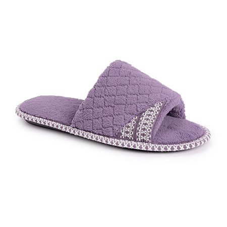 Muk Luks Womens Sally Open Toe Scuff Slipper - Lilac