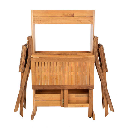 Click here for Barley Flower Shelf Outdoor Bistro Set - Natural prices