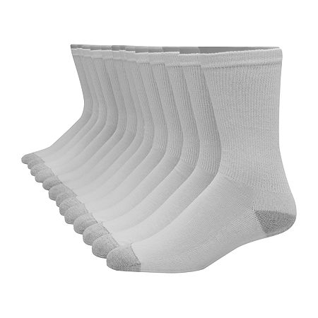 Hanes Mens 12-Pk. Ultimate Crew Socks - White