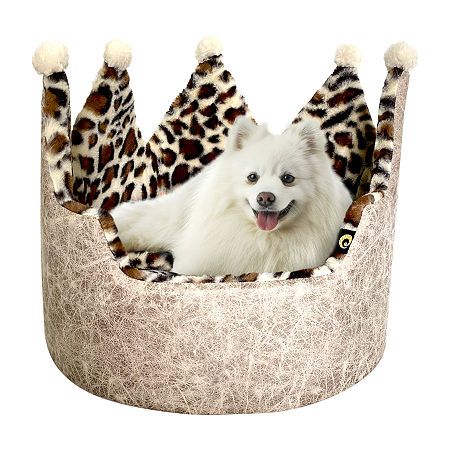 Click here for Precious Tails Crown Taupe Pet Bed  One Size  Beig... prices