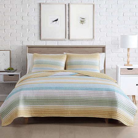 Click here for Beatrice Home Fashions Coralinn Stripe 3-Pc. Quilt... prices