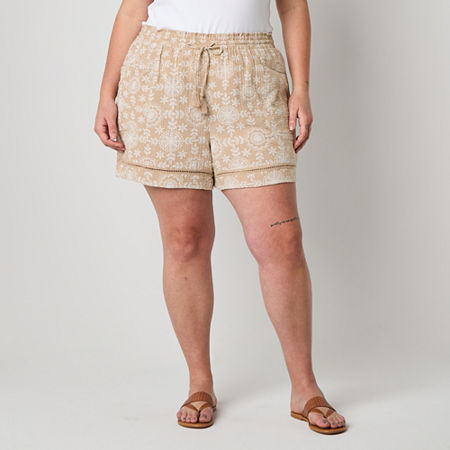 Click here for Frye and Co. Womens Plus Pull-On Short  2x  Beige prices