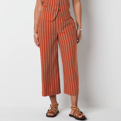 a.n.a Linen Blend Womens High Rise Capri Pant, Color: Rust Dobby - JCPenney